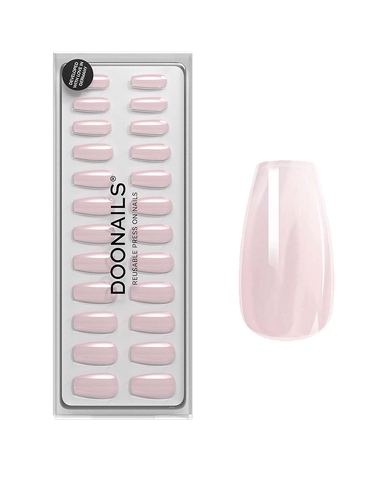 Doonails | Press Ons en gel souple - Jetset Forme Ballerine Courte