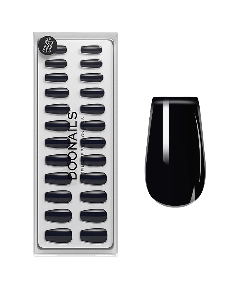 Doonails | Press Ons en gel souple - Dark Dream Forme Ballerine Courte