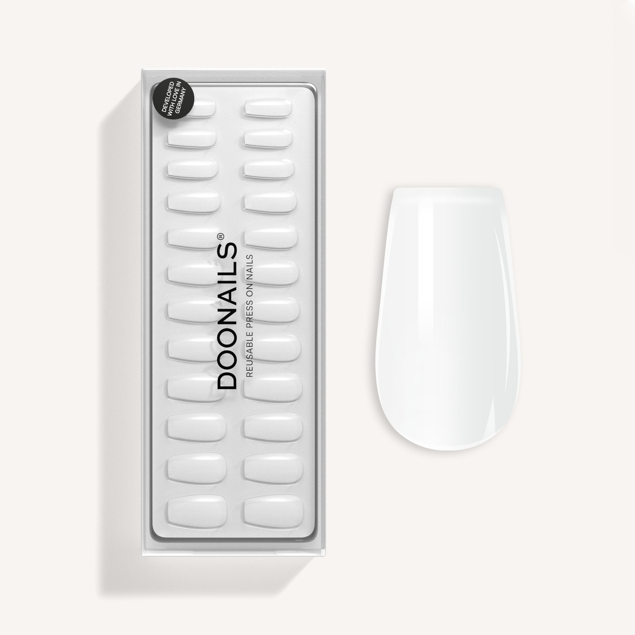 Doonails | Press Ons en gel souple - Snow White Forme Ballerine Courte